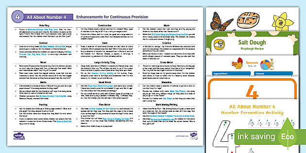 EYFS All About Number 4 Pack (Includes Numicon Shapes)